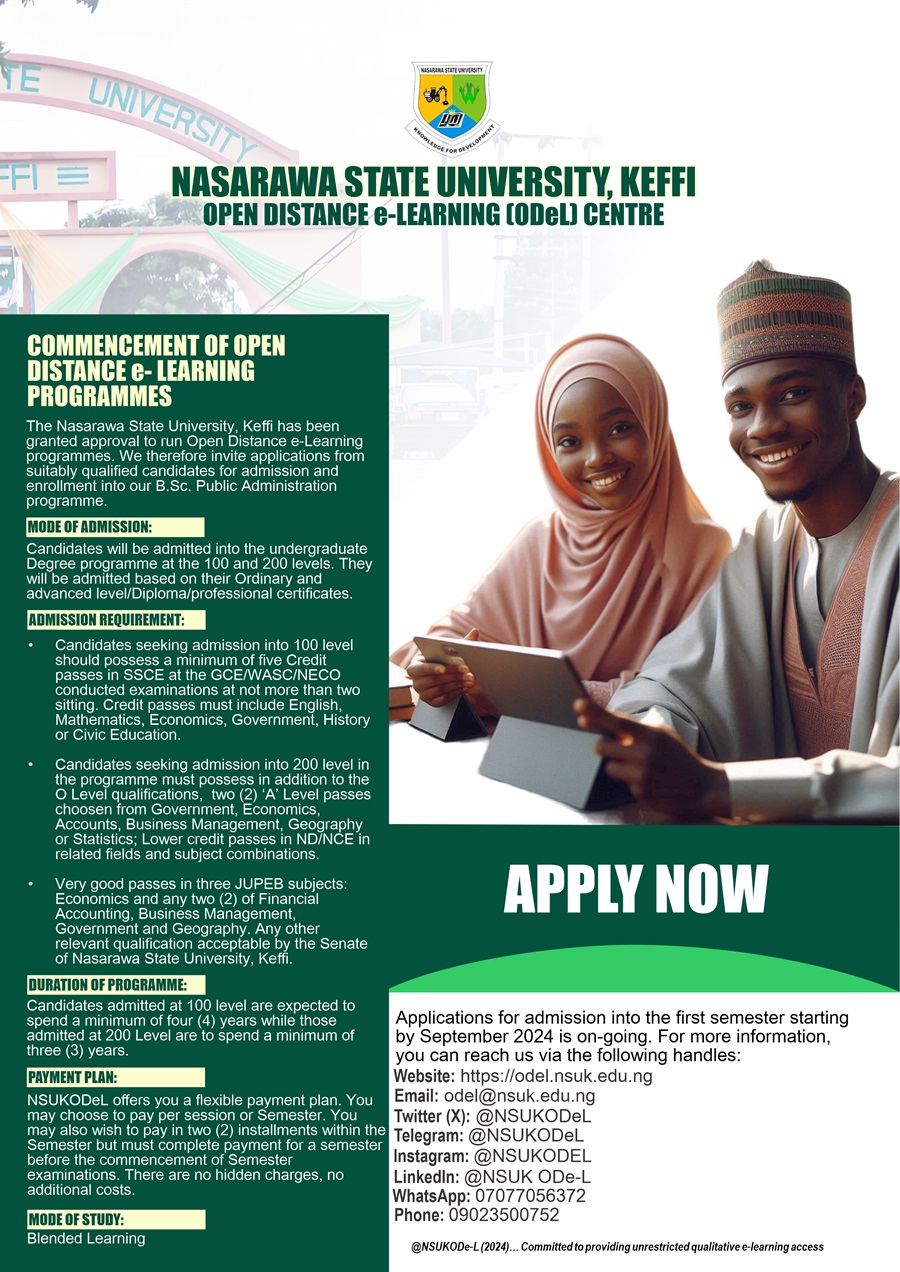 Application – Nasarawa State University Keffi